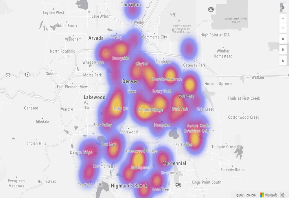 Introducing the Heat Map Layer in Azure Maps Visual for Power BI ... Introducing the Heat Map Layer in Azure Maps Visual for Power BI ...